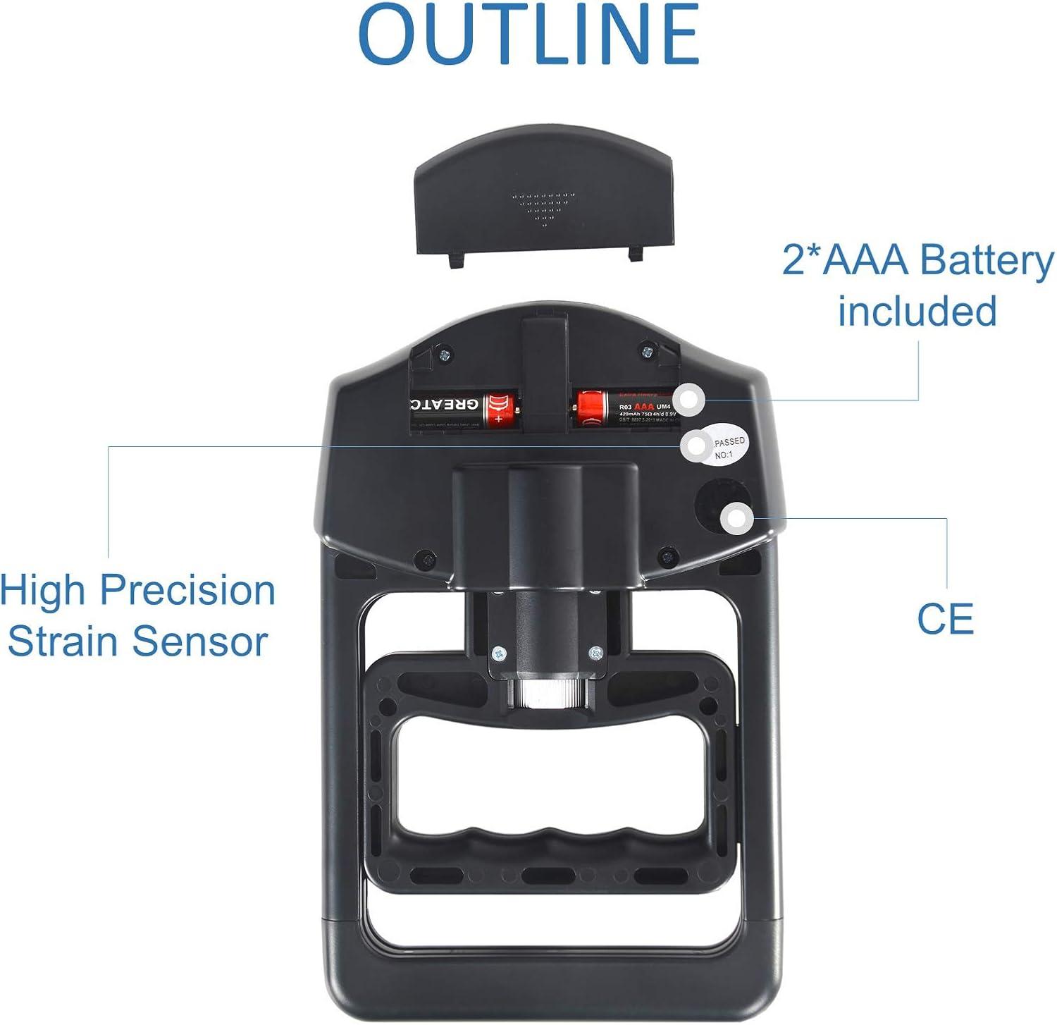 GRIPX Digital Hand Dynamometer - Electronic Grip Strength Meter 198 lbs ...
