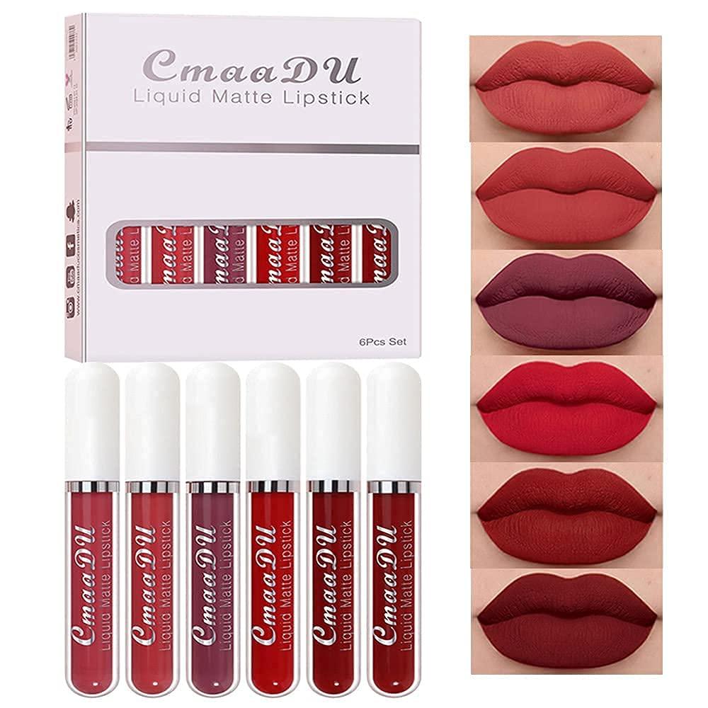 6Pcs Matte Liquid Lipstick Set for Women | Long Lasting Waterproof 24 ...