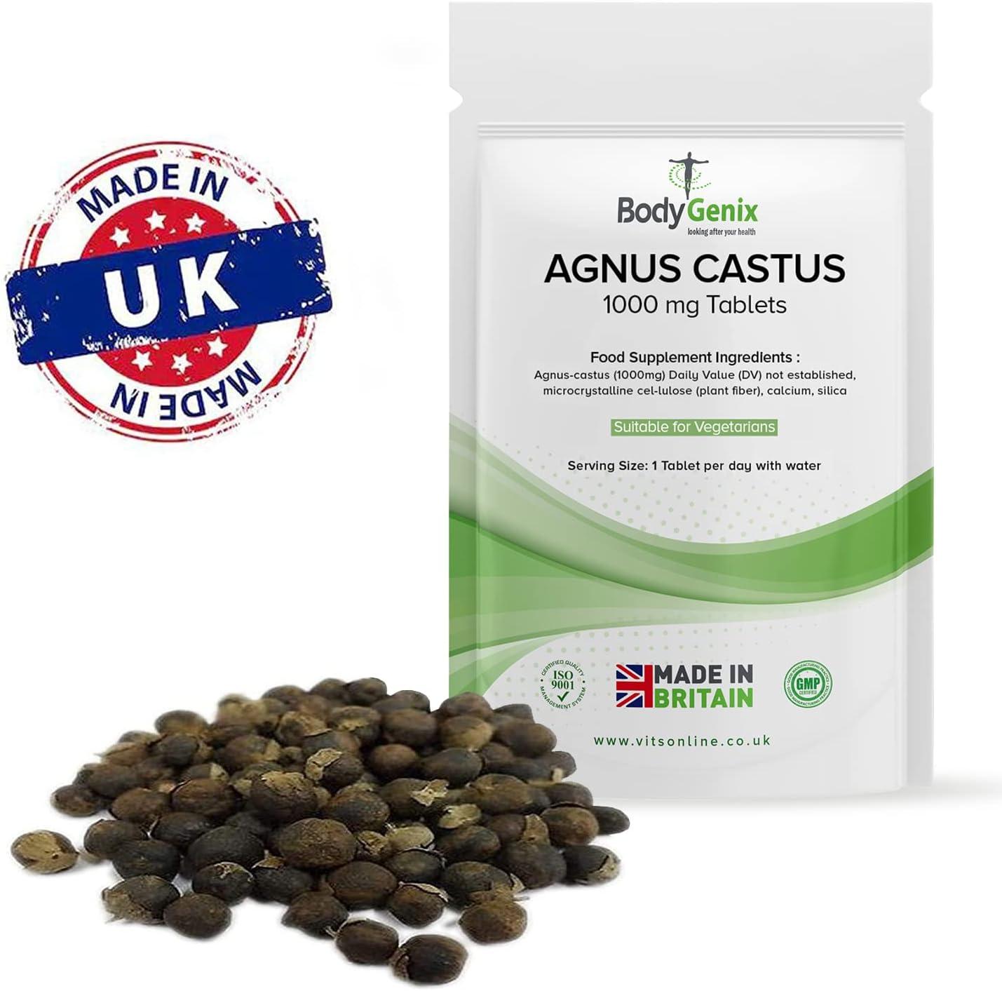 Bodygenix Vitex Agnus Castus Supplement 1000mg - Menstrual Cramp Relief ...