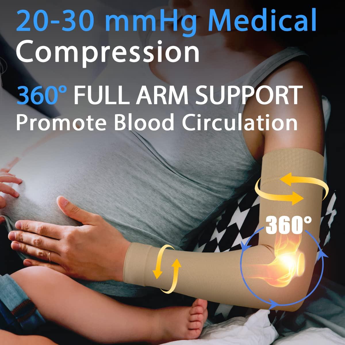 Normers 20-30 mmHg Medical Compression Arm Sleeve - Full Arm Support ...