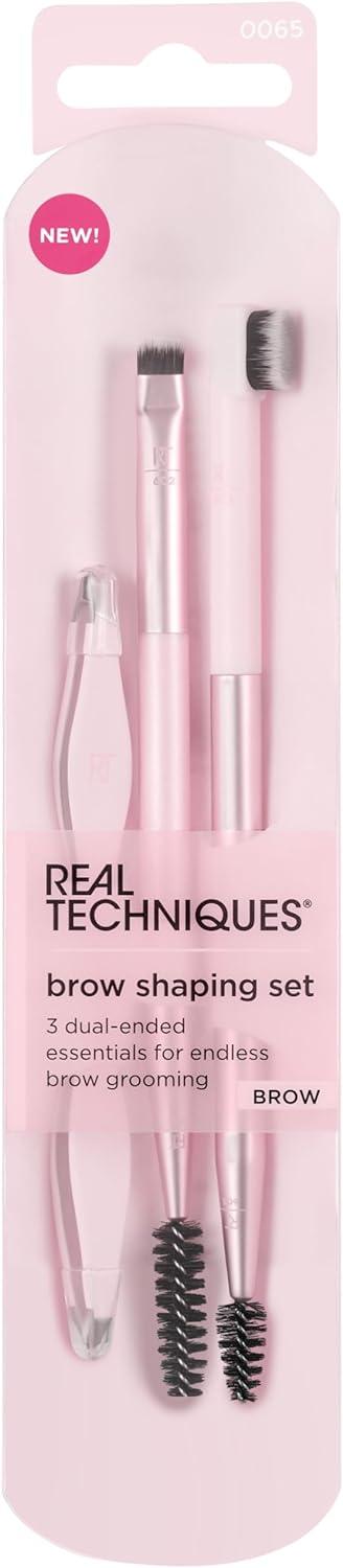 Real Techniques Brow Shaping Set - Spoolie, Brow Brushes & Tweezers - 3 ...