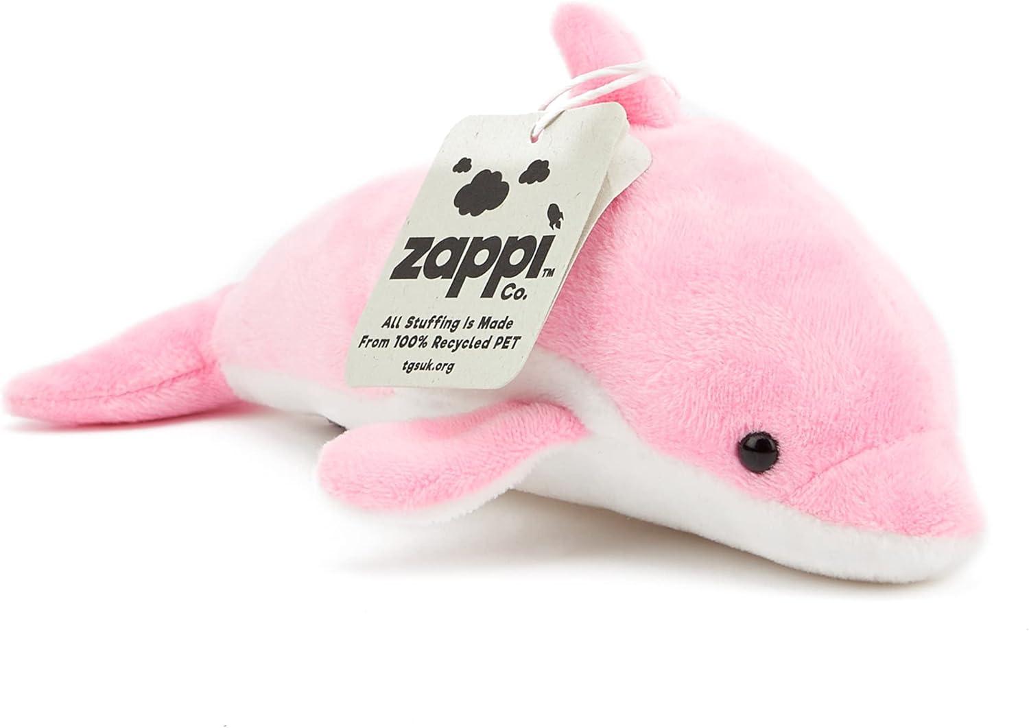 Zappi Co Children's Soft Plush Toy - Pink Dolphin (12-15cm) | Snuggly ...