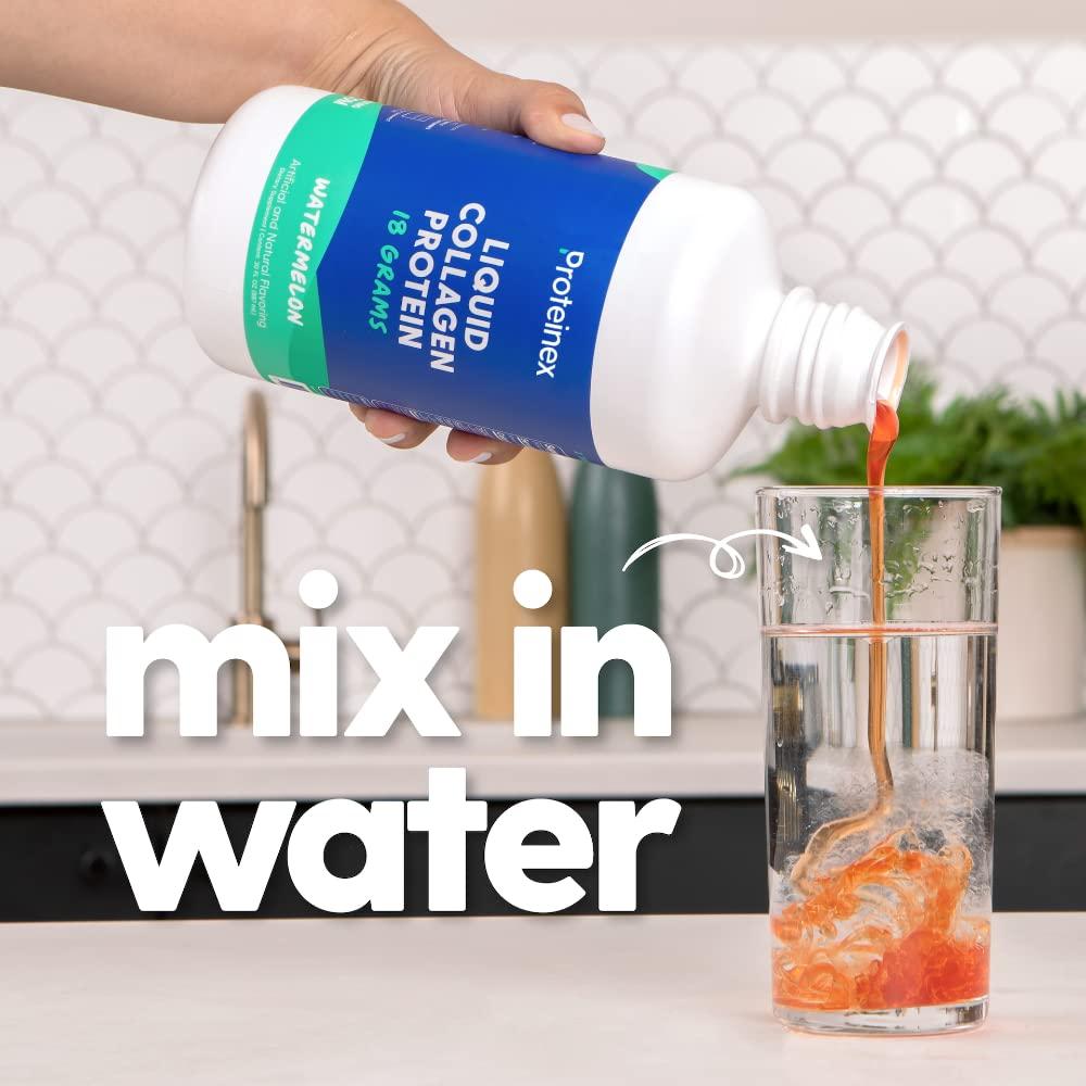Proteinex Watermelon Liquid Collagen Protein - Muscle & Joint Recovery Support - Healthy Skin ...