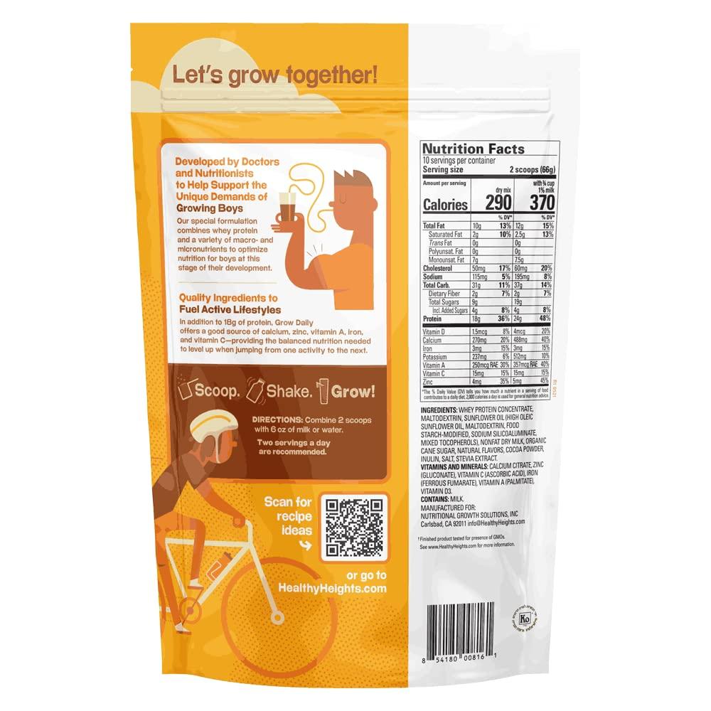 Healthy Heights Grow Daily Boys 10+ Chocolate Shake Mix - Pediatrician ...