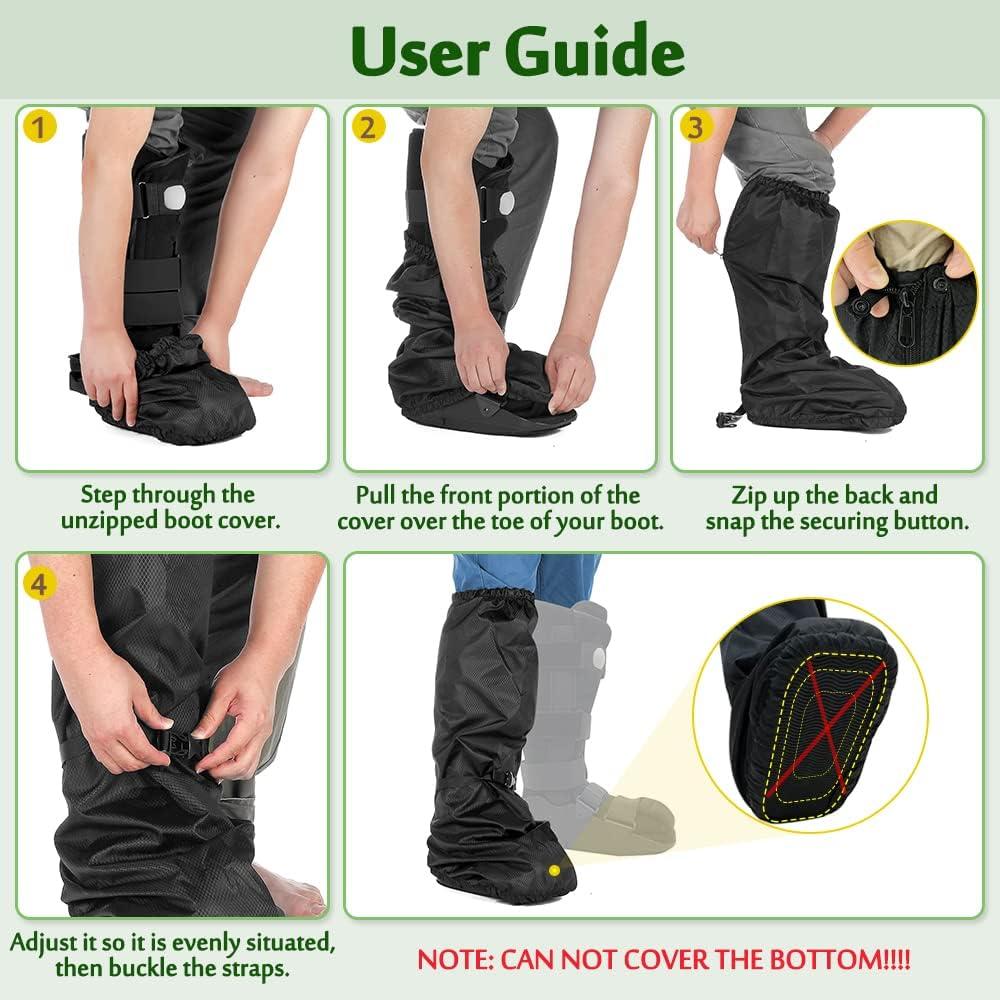Waterproof Orthopedic Medical Boot Cover - Tall, for Men & Women, Black ...