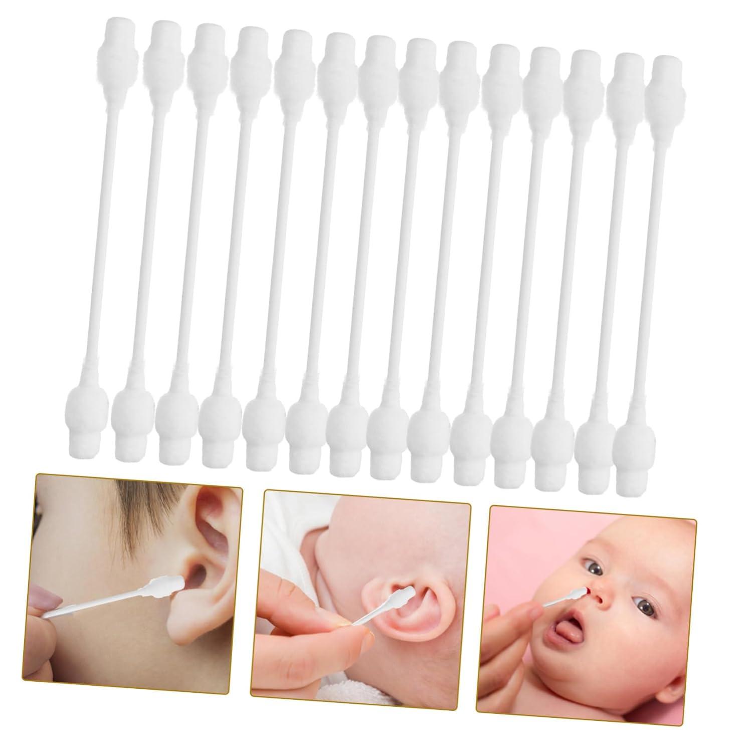 100pcs Double Ended Cotton Swabs for Babies - Large Tips Ear Wax ...