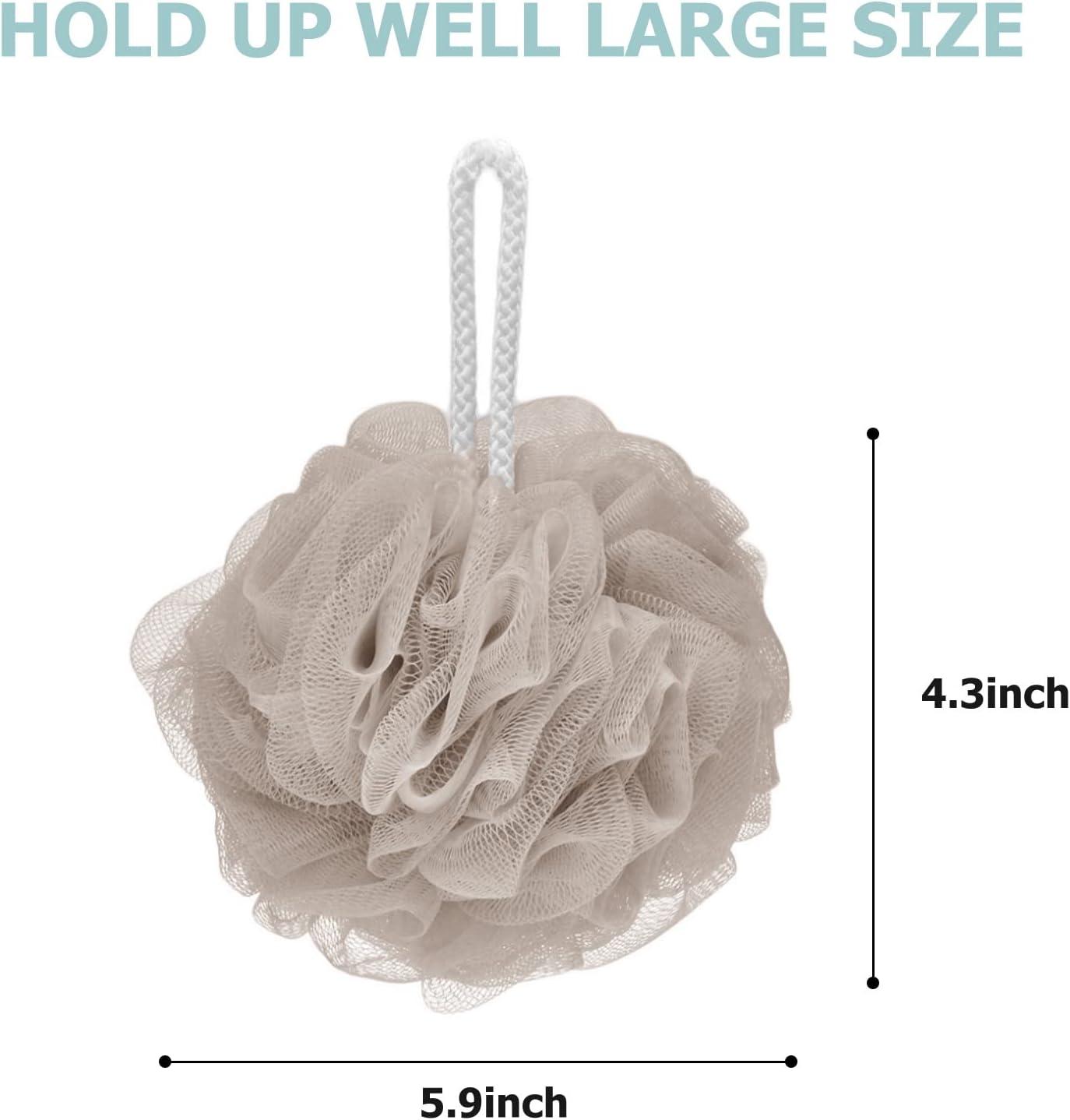 Extra Large Shower Puff Loofah 4 Pcs Bath Sponge Set - Body Scrubber ...
