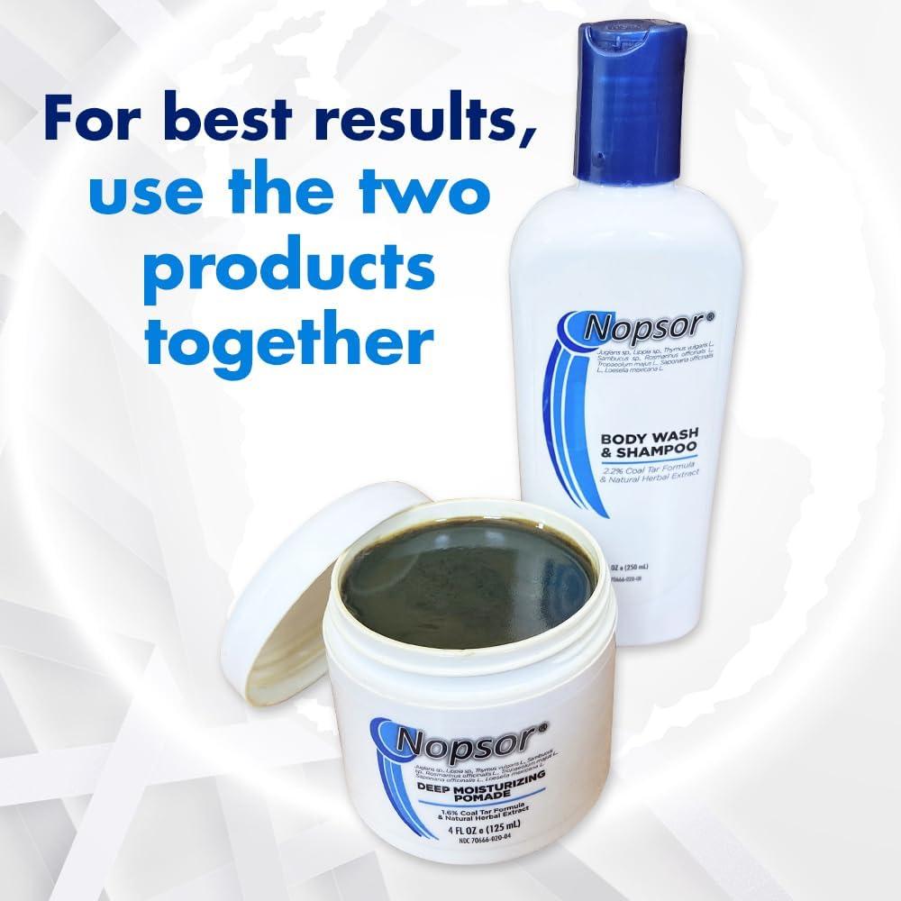 Nopsor Psoriasis DEEP MOISTURIZING Pomade - 4 Oz - Coal Tar & Salicylic Acid Formula for Calming ...