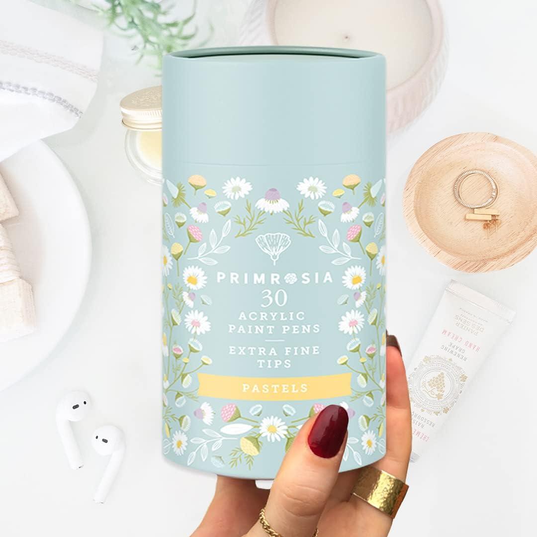 Primrosia 30 Pastel Acrylic Paint Pens - Extra Fine Tip Marker Set for ...