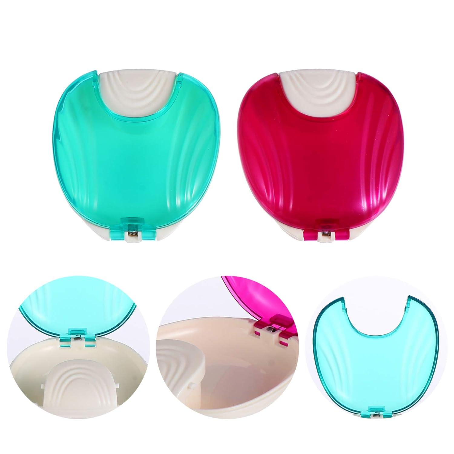 EXCEART 2Pcs Denture Retainer Case - False Teeth Storage Box for Home ...