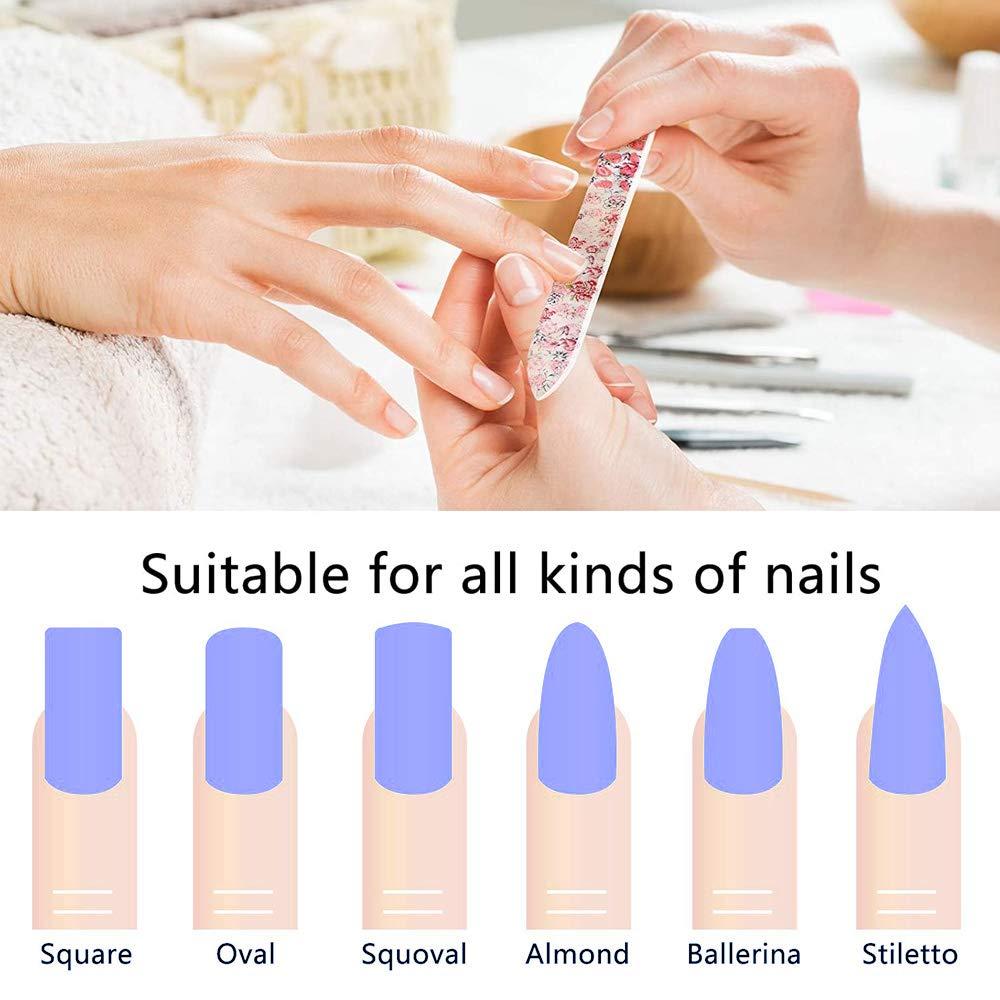 5 Pack Mixed Color Glass Nail Files with Case - Double Sided Crystal ...