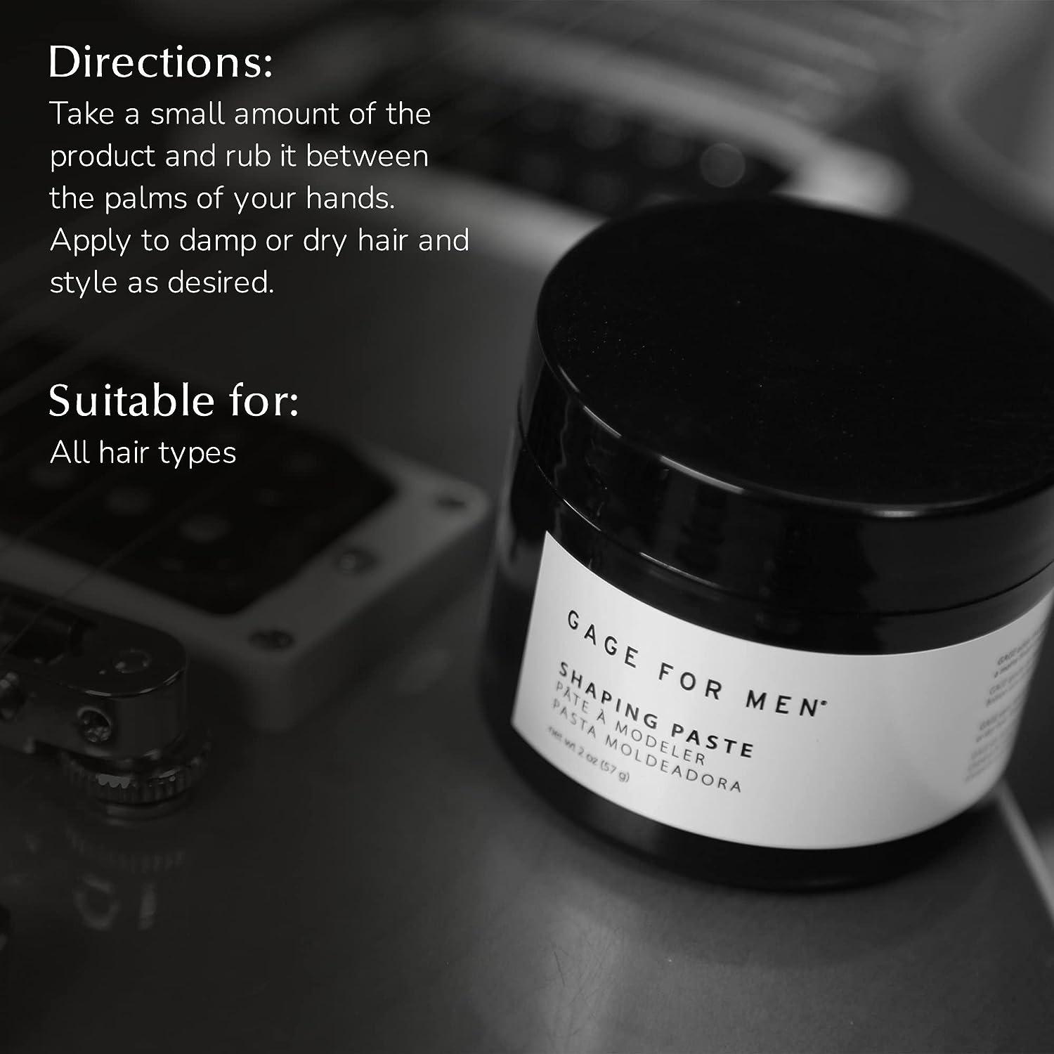 Gage Men's Hair Paste - 2 Fl Oz | Hair Molding Gel, Texturizer, and ...