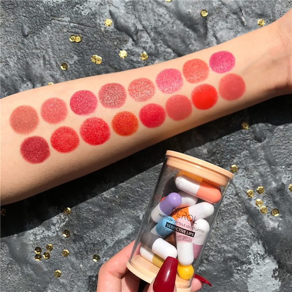 Mini Pill Lipstick Set 16 Pcs Lovely Long Lasting Matte Capsule ...