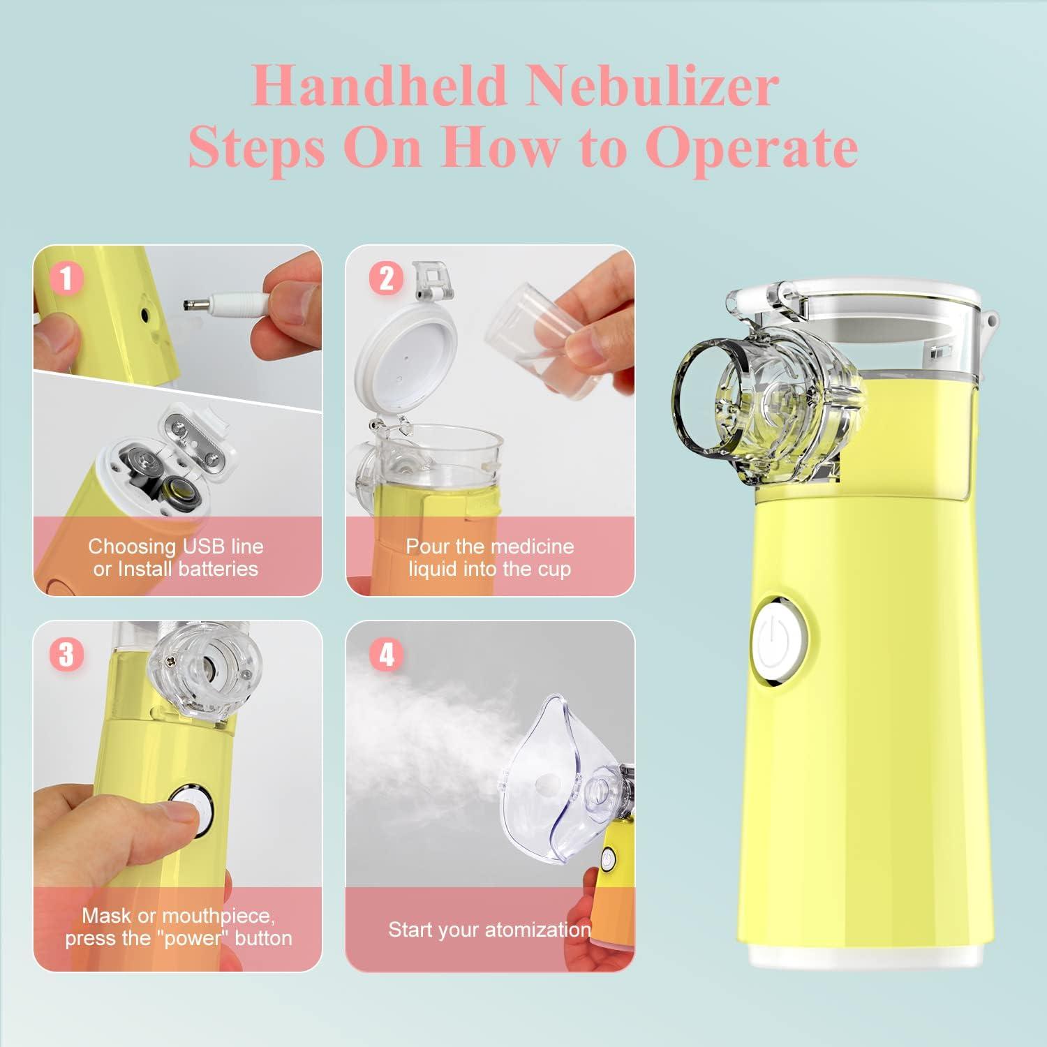 Portable Handheld Nebulizer for Adults and Children - Travel Inhaler ...