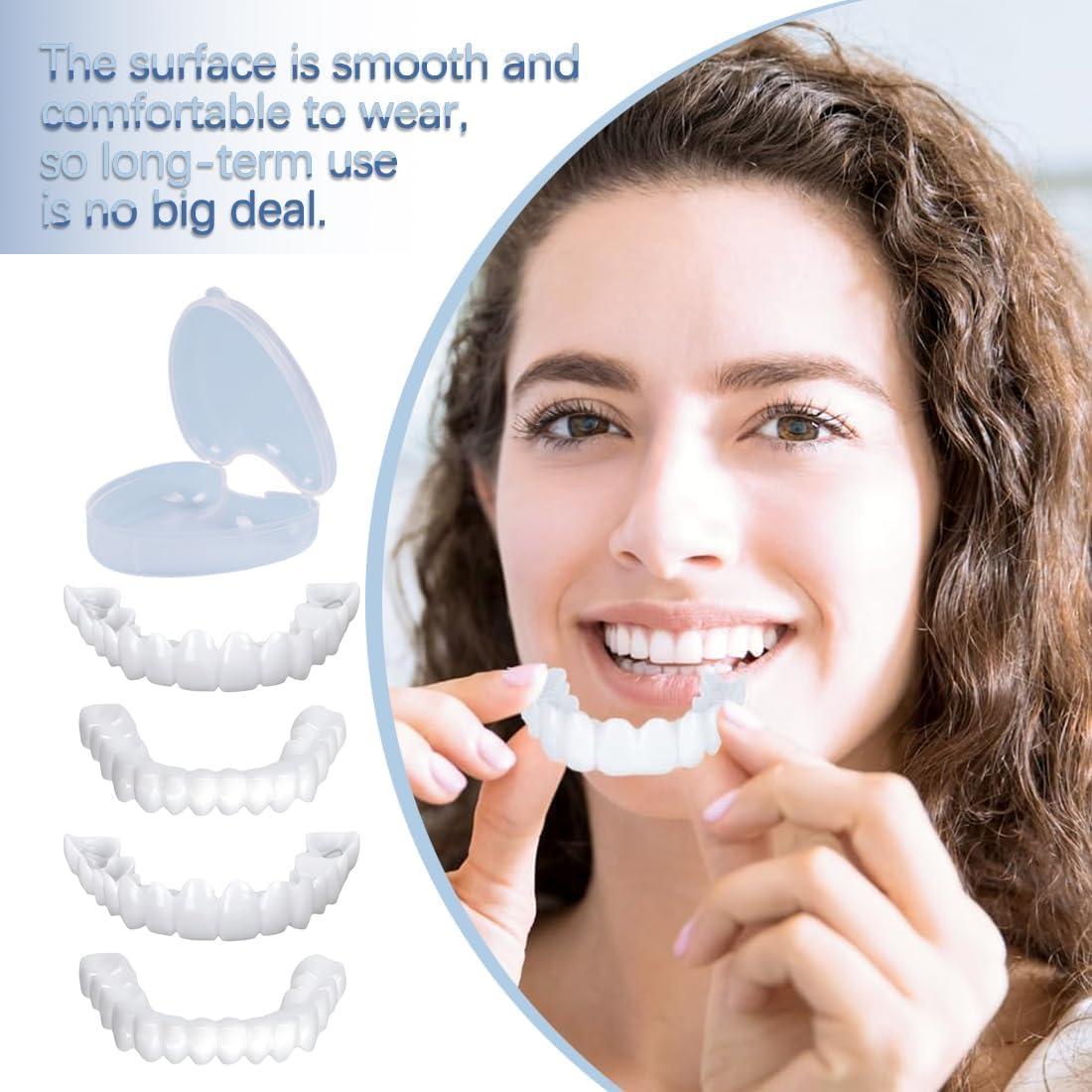 1 Pair Instant Dentures Cosmetic Fake Teeth Removable Upper and Lower ...
