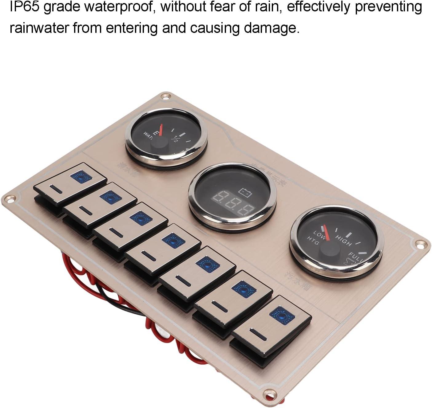 Toggle Switch Panel - IP65 Waterproof 3 Gauge Rocker Switch Panel for ...