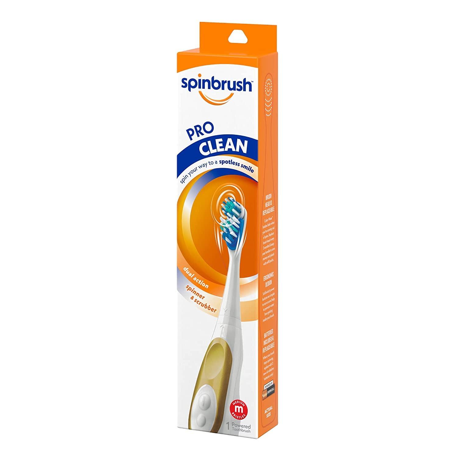 ARM & HAMMER Spinbrush Pro Series Daily Clean Powered Toothbrush Medium ...