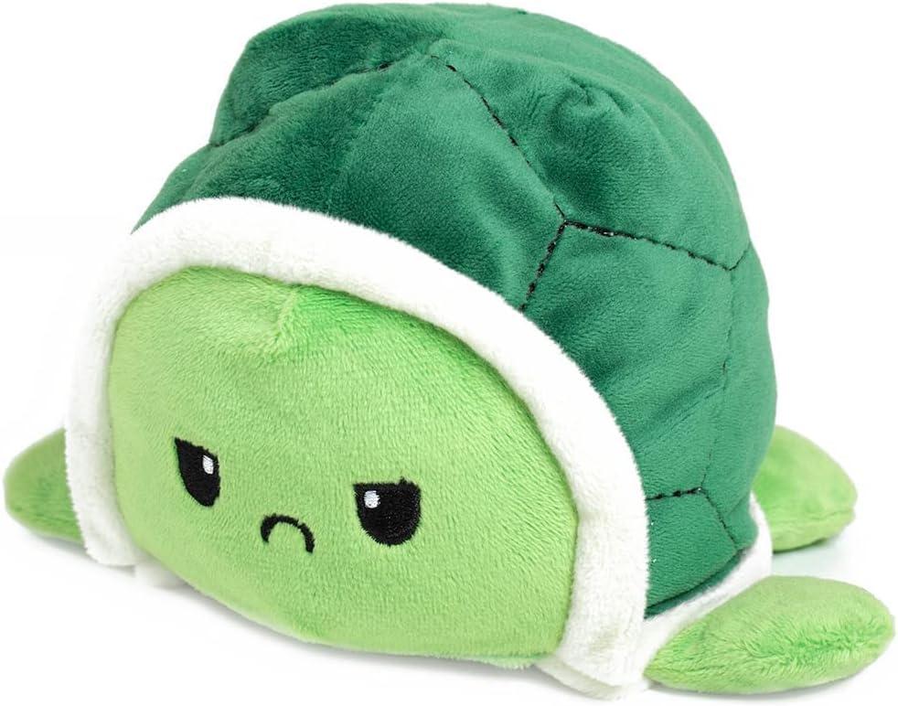 Reversible Turtle Plush - Cute Teddy for Stress Relief | Happy Sad Mood ...