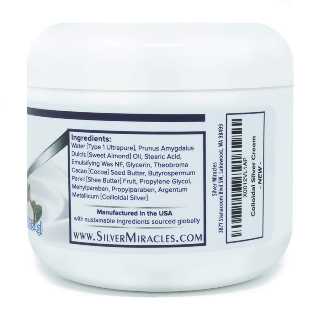 Silver Miracles Colloidal Silver Cream 4oz | Skin Healing, Moisturizing ...