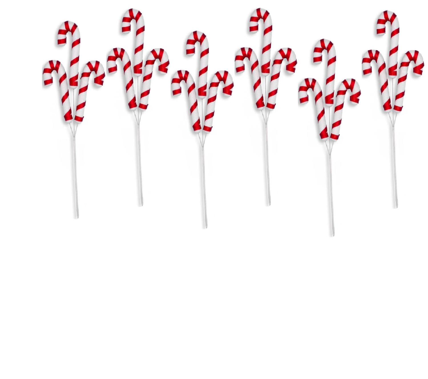 Holiday Pride Christmas Candy Cane Picks - 3 Red & White Candy Canes on ...