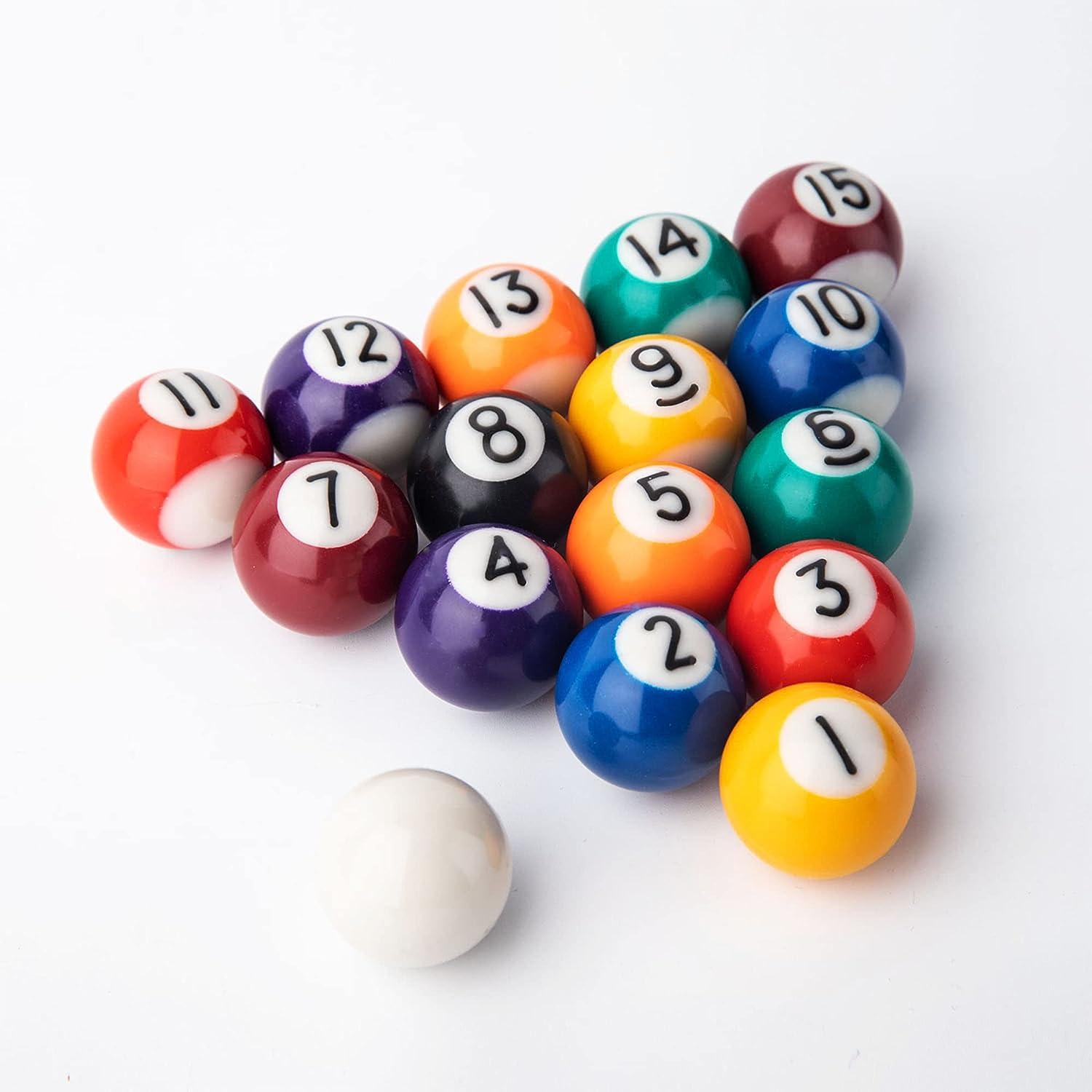 YINIUREN 32MM Mini Pool Balls Set - American Style Resin Balls for 20 ...