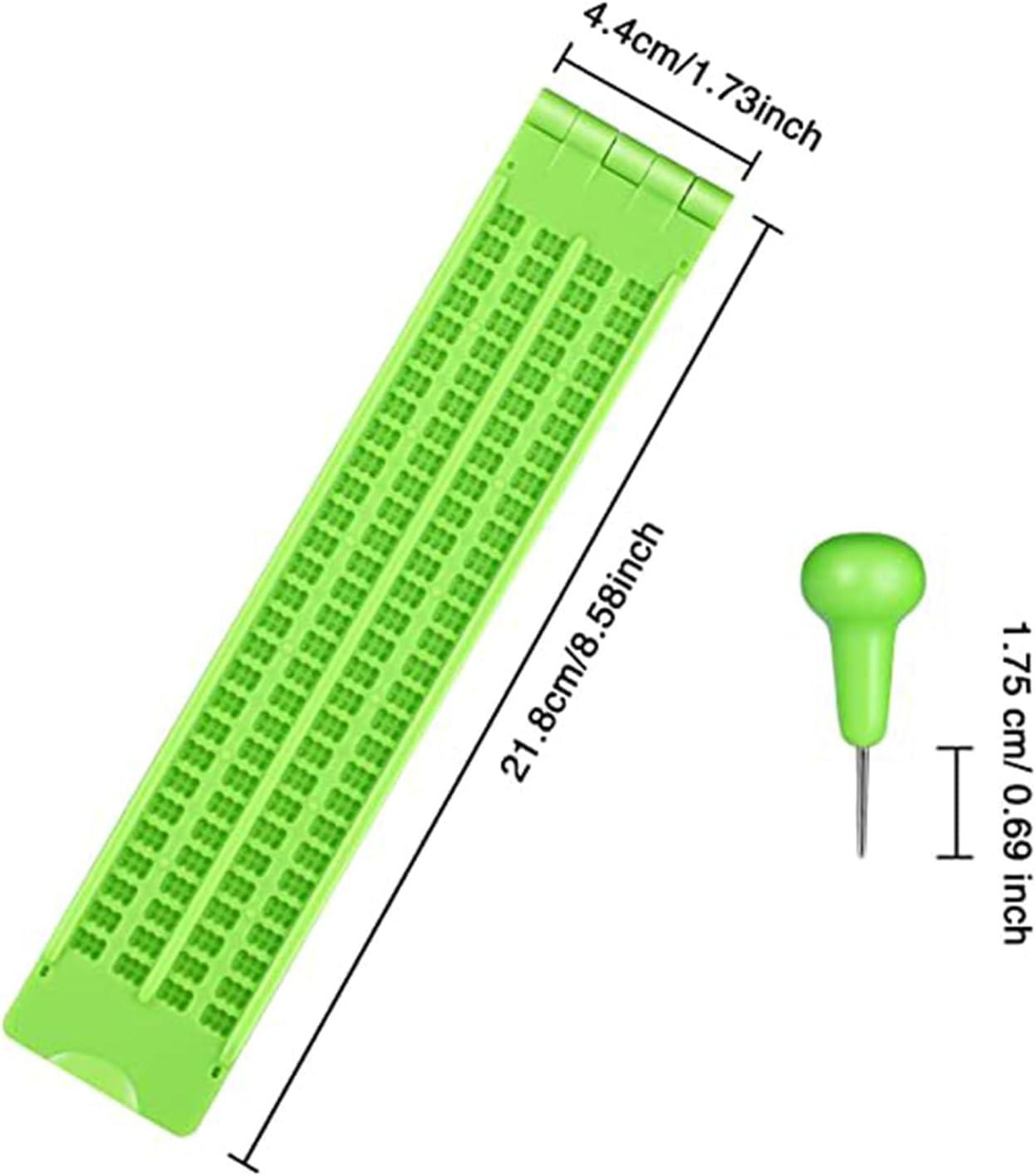 Braille Writing Device - 4-Line Braille Learning Tool with 28 ...
