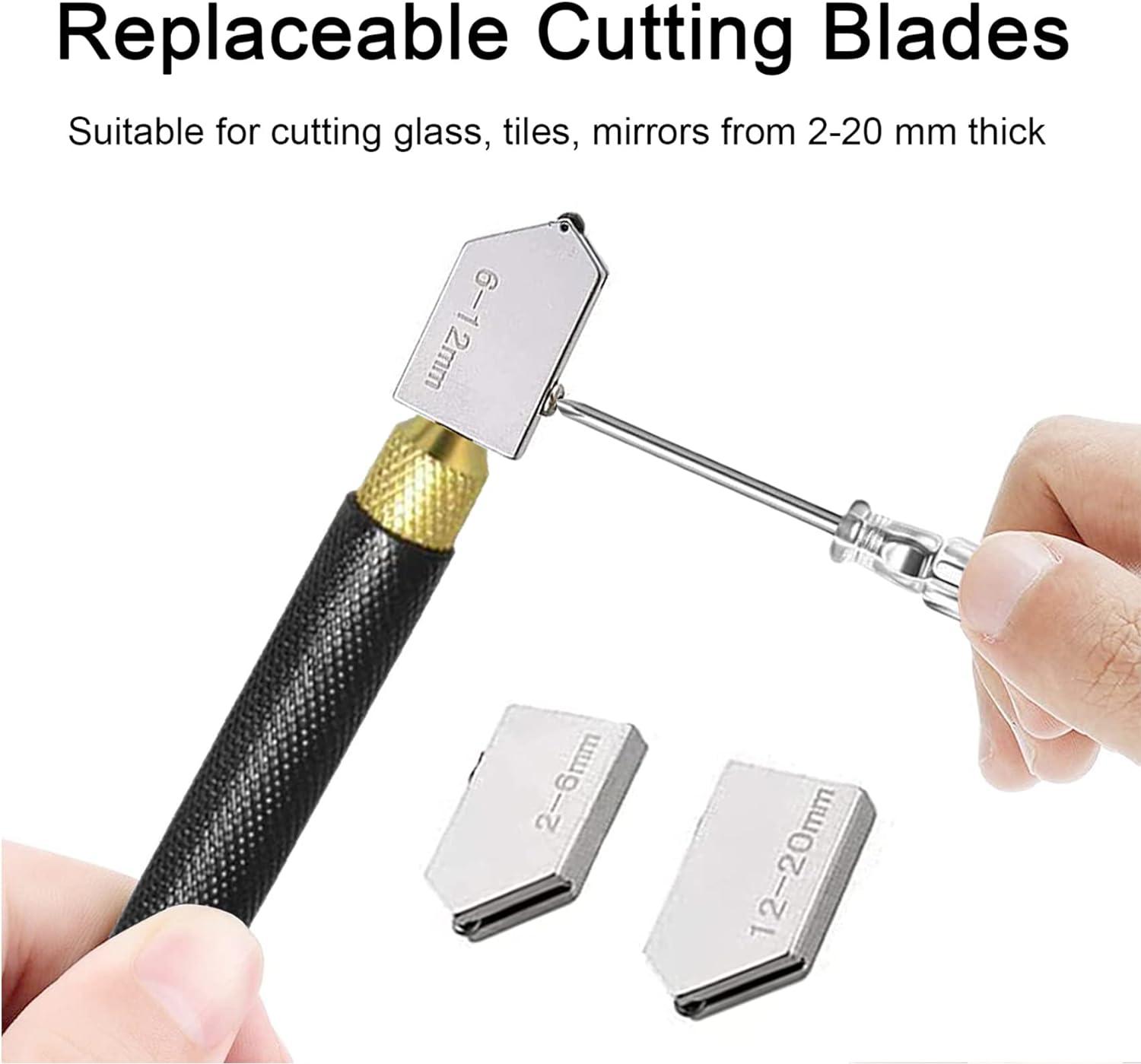 iJiZuo Glass Cutter Kit - Professional Pencil Style Oil Feed Tool for ...