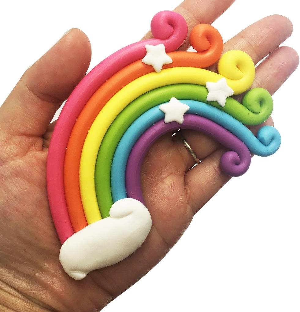 Rainbow Cake Topper Cupcake Pick Wedding Birthday Party Favor Dessert ...