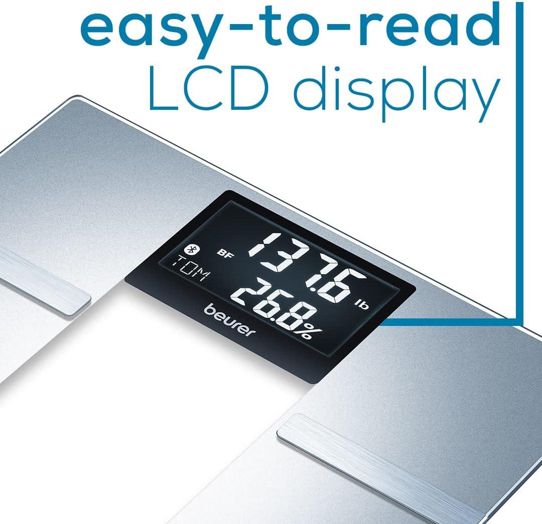 Beurer BF720 Smart Scale - Body Fat, Water, Calorie Data - 400 lb Capacity - Bluetooth & User ...