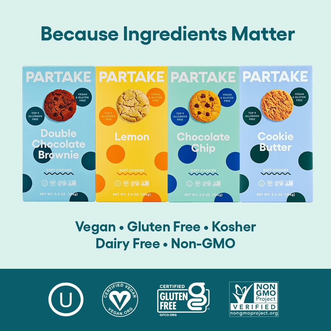 Partake Foods Soft Baked Vegan Cookies 4 Box Variety Pack | Vegan ...