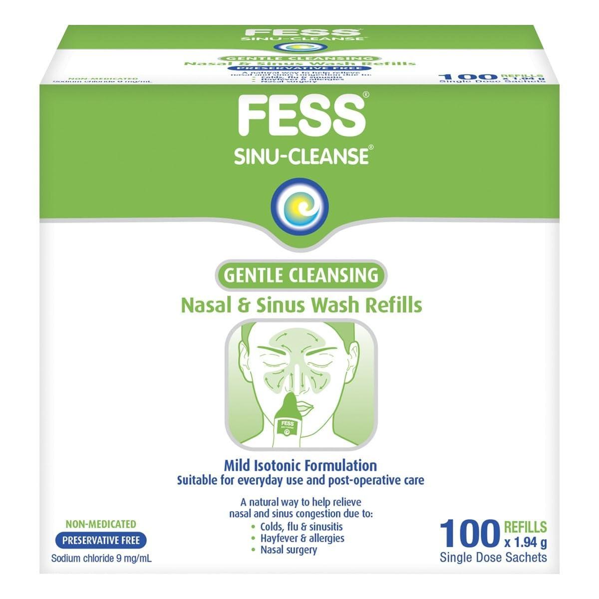Fess Sinu Cleanse Gentle Nasal and Sinus Wash Sachets 100 Refills