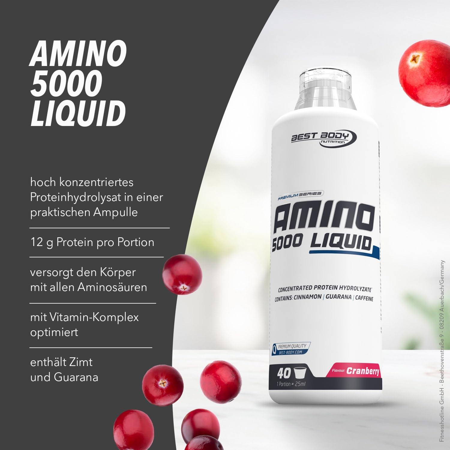 Buy Best Body Nutrition Amino Liquid 5000 Cranberry - High-Quality 1L ...