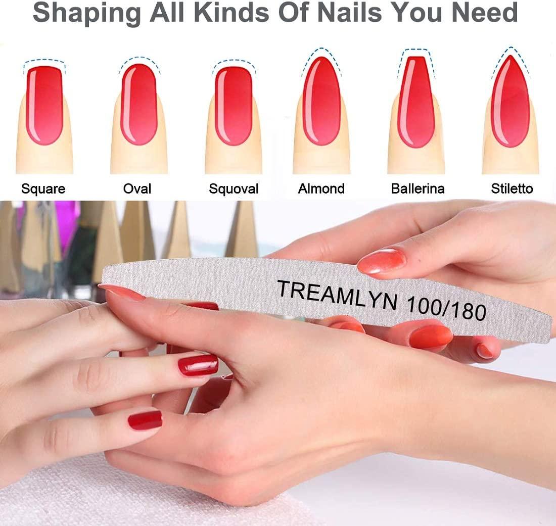 10 Pcs Rough Nail File 100/180 Grit, Heavy Duty Nail Files for Acrylic ...