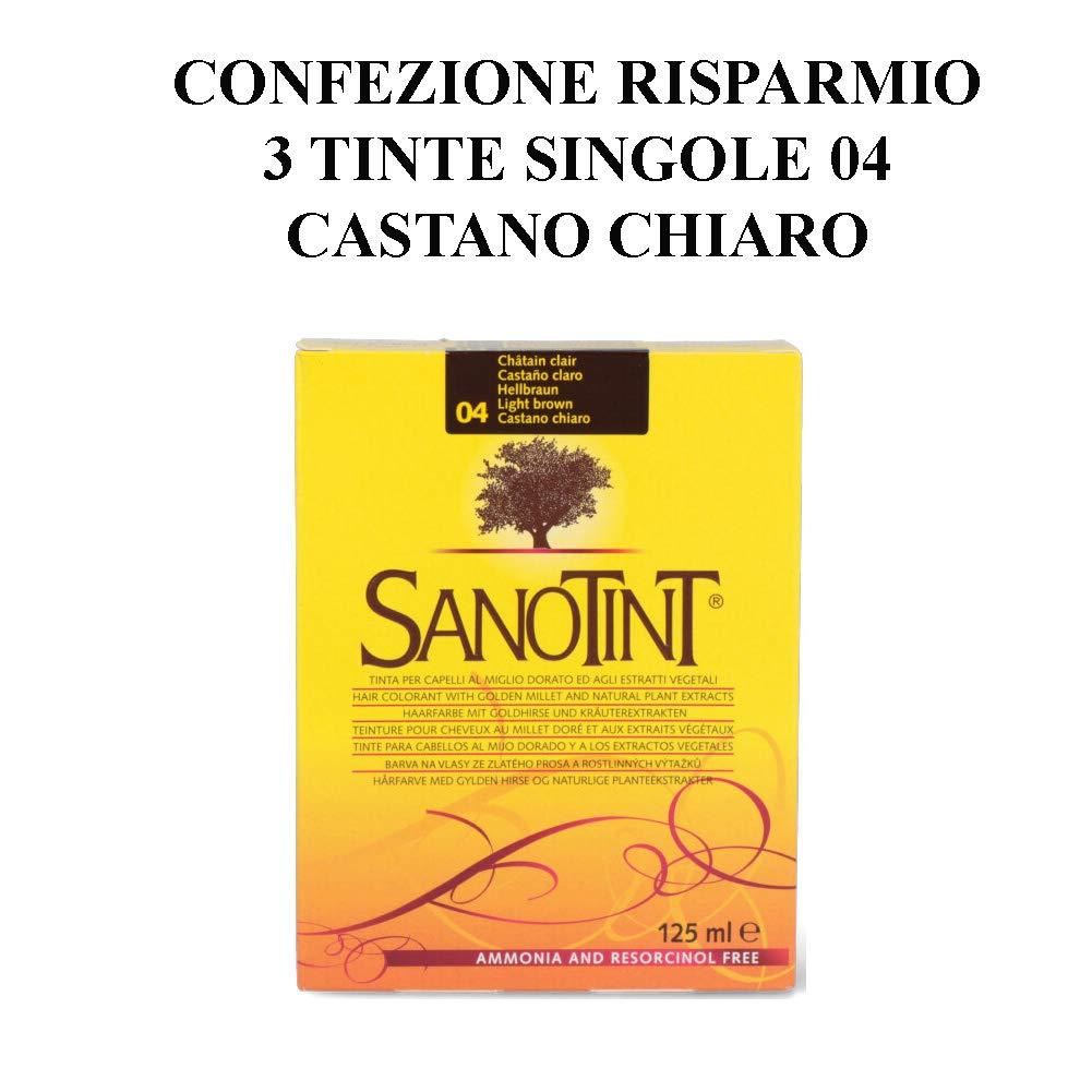 Buy SANOTINT Classic 4 Light Brown Hair Dye - Set of 3 (125 ml ...
