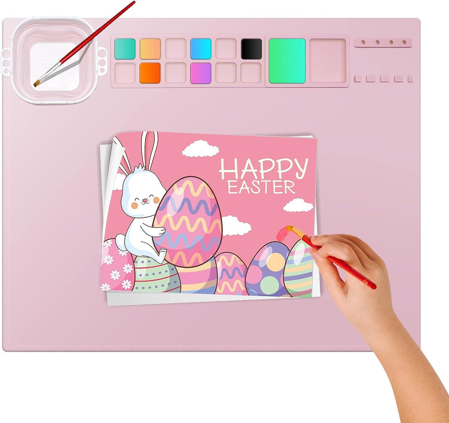 20x16 Silicone Painting Mat with Cup and Paint Holder - Non-Stick Craft ...