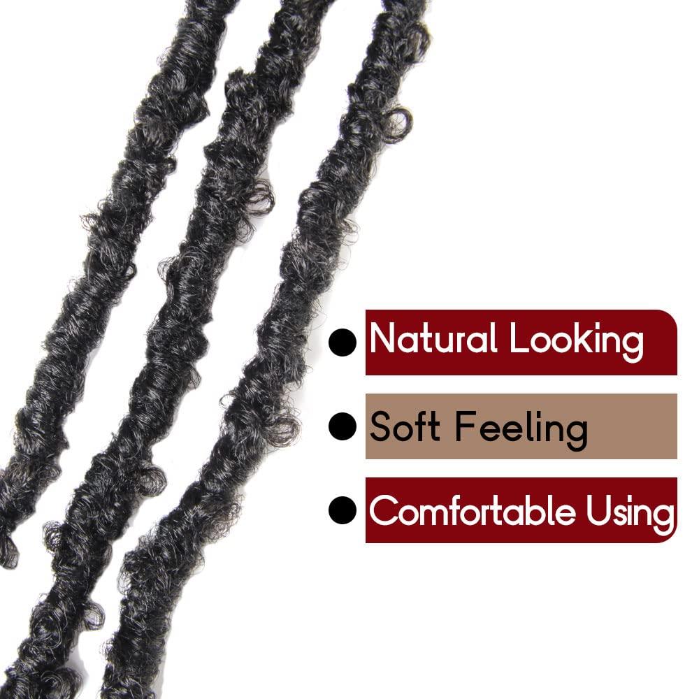 30 Inch Distressed Butterfly Faux Locs Crochet Hair 8 Packs - Long ...