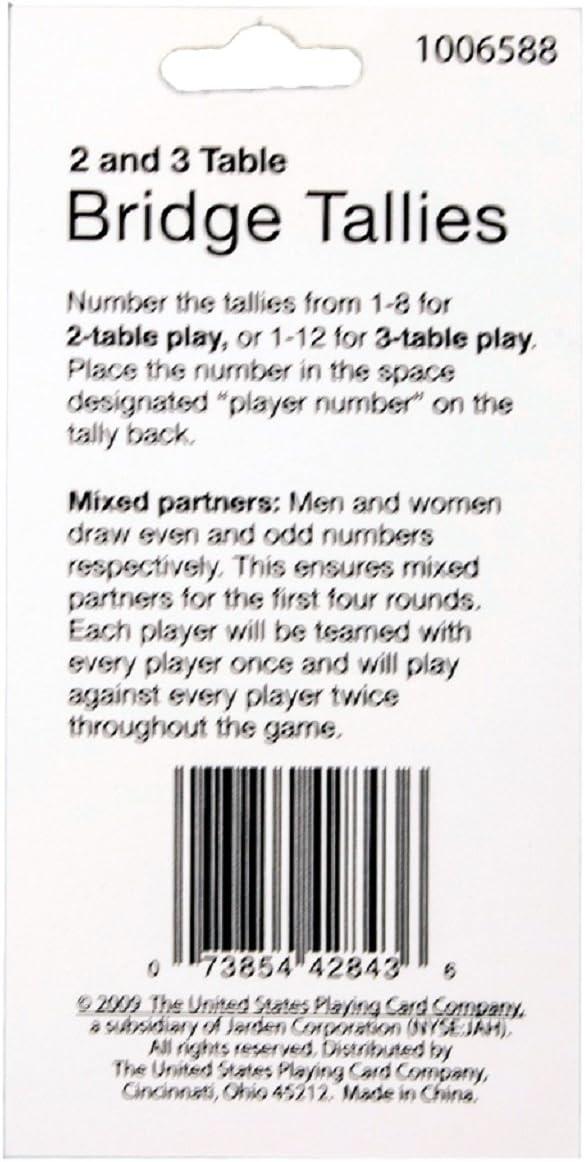 White & Gold Congress Tally Scorecards for Bridge - Elegant Scoring ...