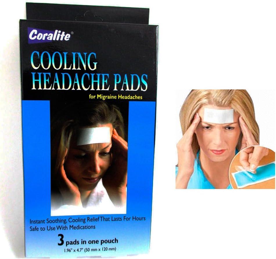 Coralite 9 Pc Cooling Migraine Headache Pads - Soothing Pain Relief ...