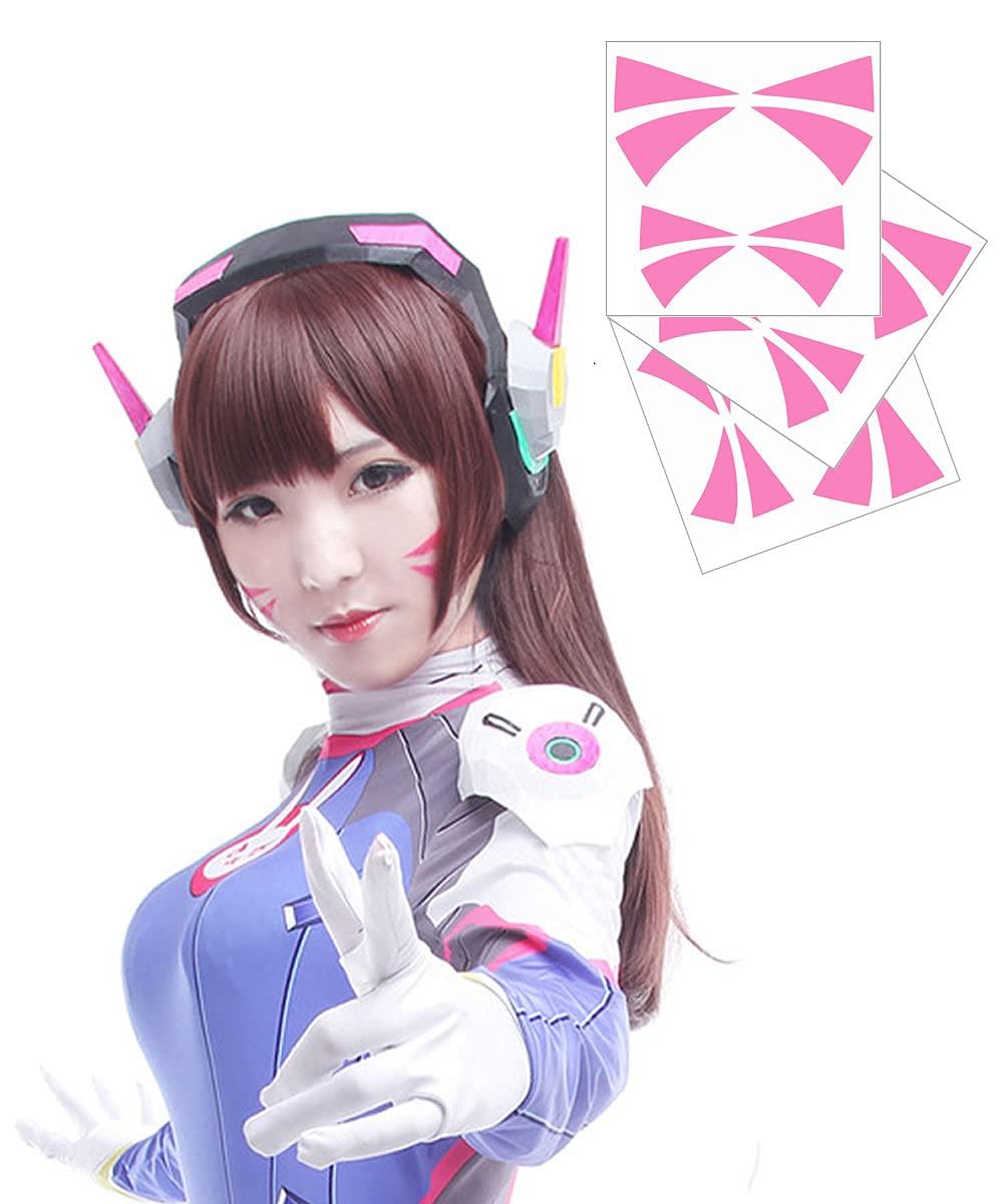 OW DVa Cosplay Face Temporary Tattoos - 2 Sizes, 3 Sets - Made in USA ...