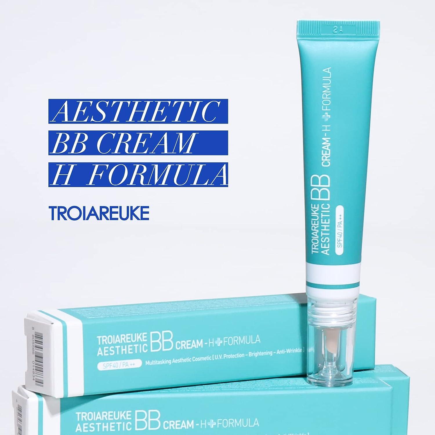 TROIAREUKE Aesthetic BB Cream H+ Formula (22 Beige) | Lightweight SPF40 PA++ Tinted Moisturizer ...