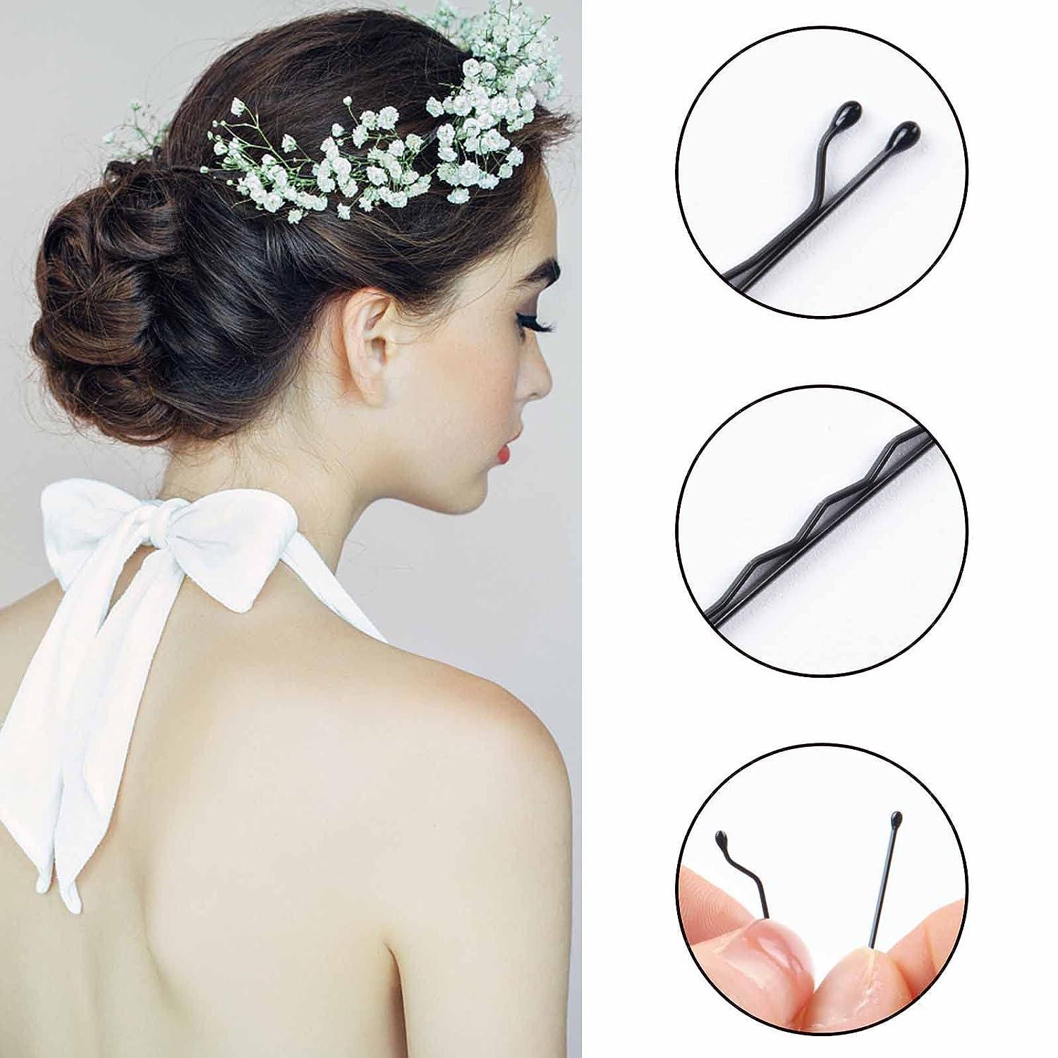 200 Pcs 2 Inch Black Bobby Pins Kit for Hair | Invisible U Hair Pins ...