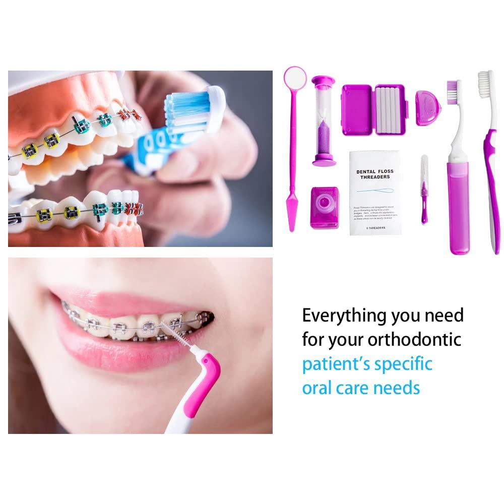 Portable Orthodontic Oral Care Kit - 2 Pack - Interdental Brushing ...