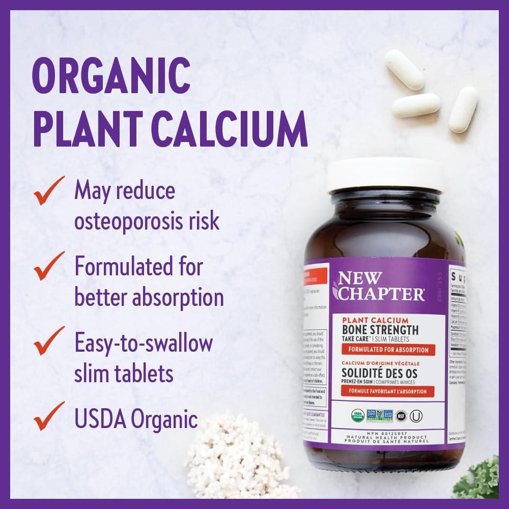 New Chapter Calcium Supplement - Bone Strength Organic Red Marine Algae ...