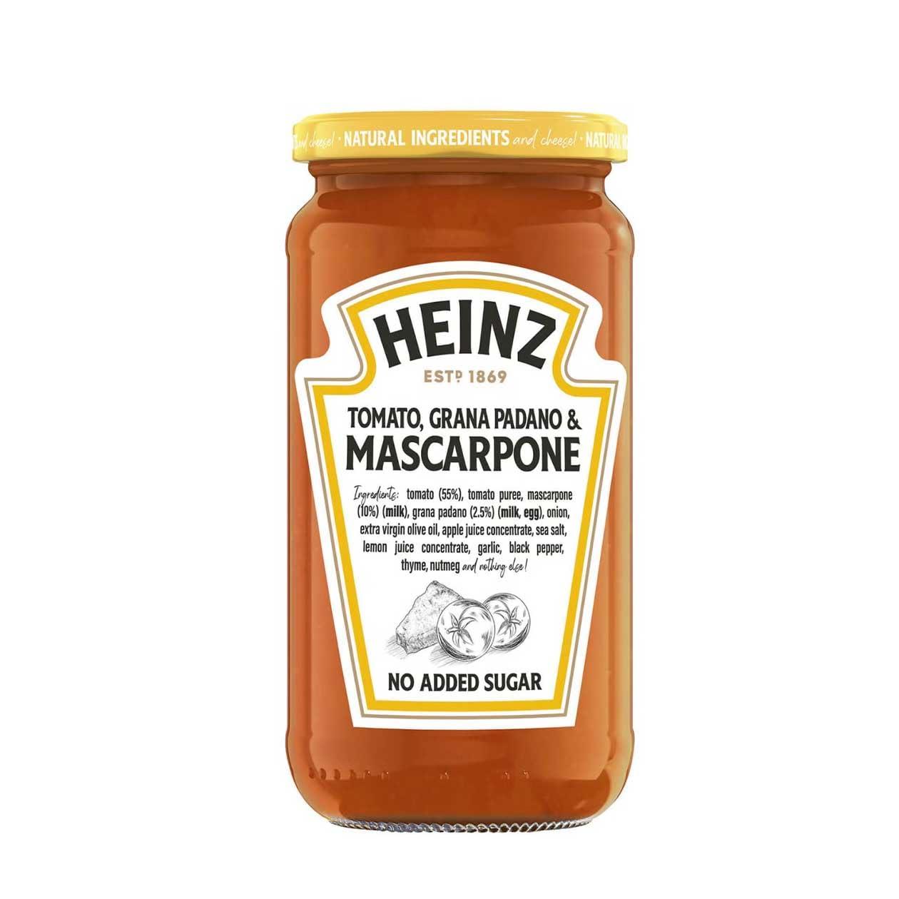 Heinz Pasta Sauce Tomato Mascarpone Grana Padano No Added Sugar 6 Units 490g | Buy Now with ...