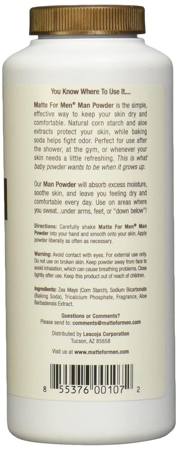 Matte for Men Man Powder - 8.5 oz | Absorbent, Shine-Control Formula ...
