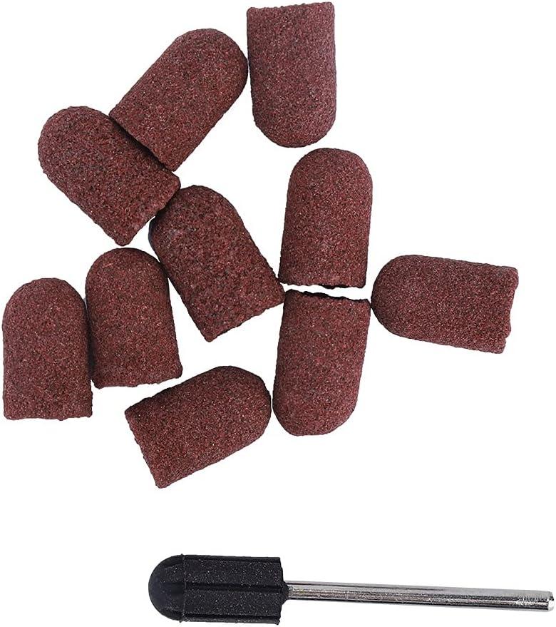 BOROCO Nail Drill Block - 10 Piece Set of Grinding Caps for Professional Manicure & Pedicure ...