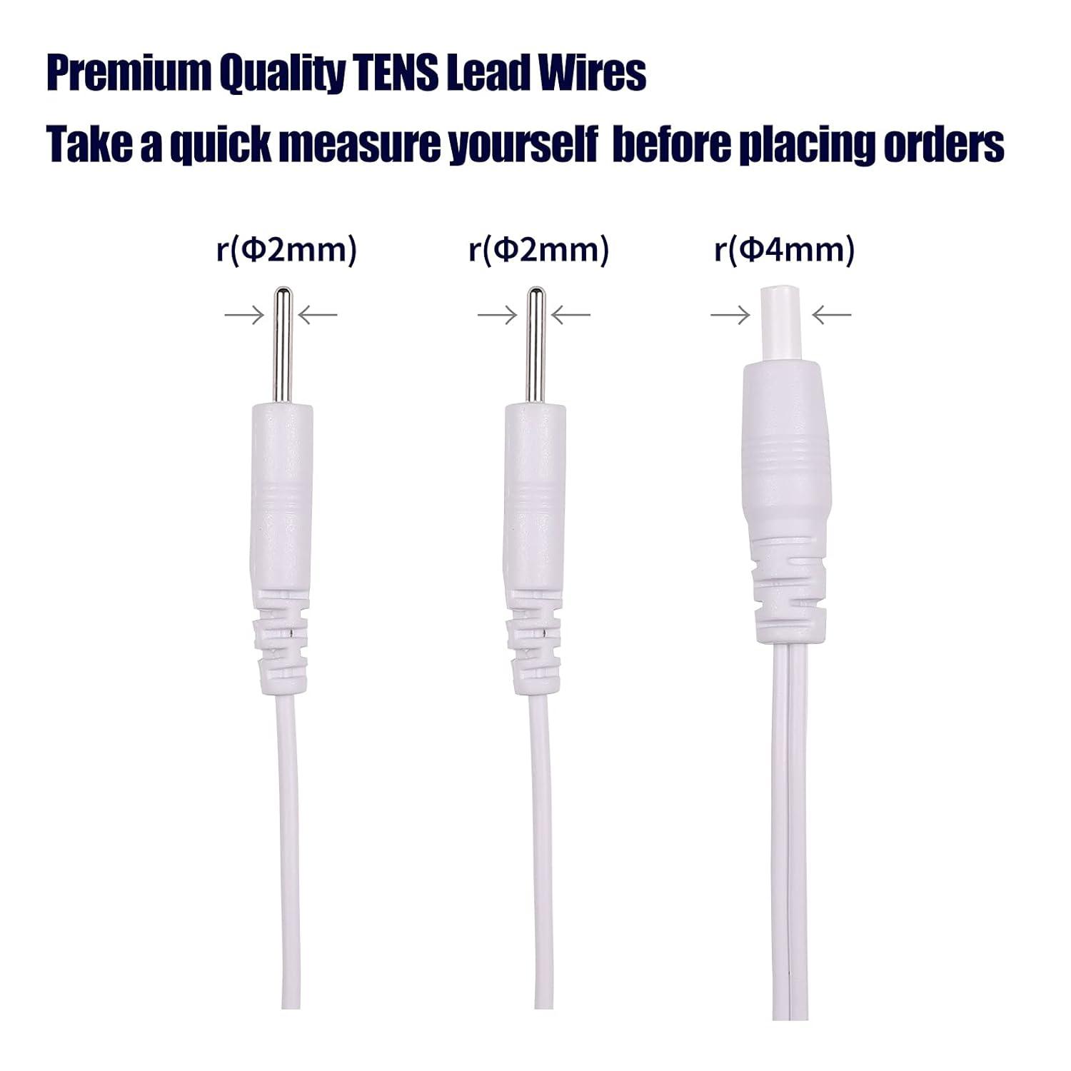 2 Count TENS Wires Pin Electrode Wires for TENS Unit Electrodes Cords ...