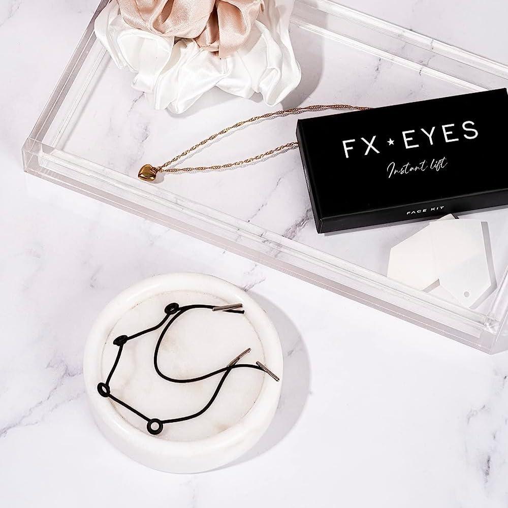 FX EYES All-in-One Instant Face Lift Tape Kit - 40 Tapes (Black) | Breathable Non-Surgical Face ...