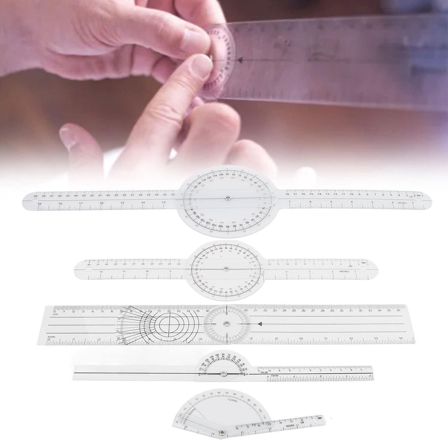 Medical Goniometer Finger Goniometer Portable Transparent Research 5 Pcs