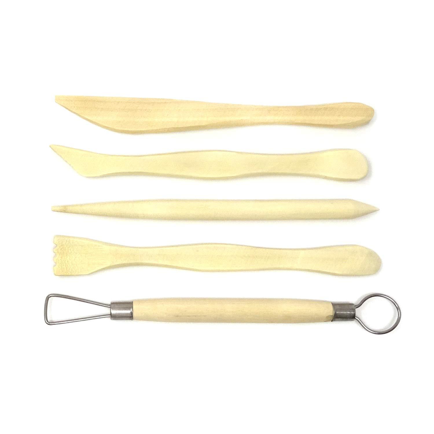 Honbay 5-Piece Wooden Mini Modeling Tools for Clay Sculpture - Cutting ...